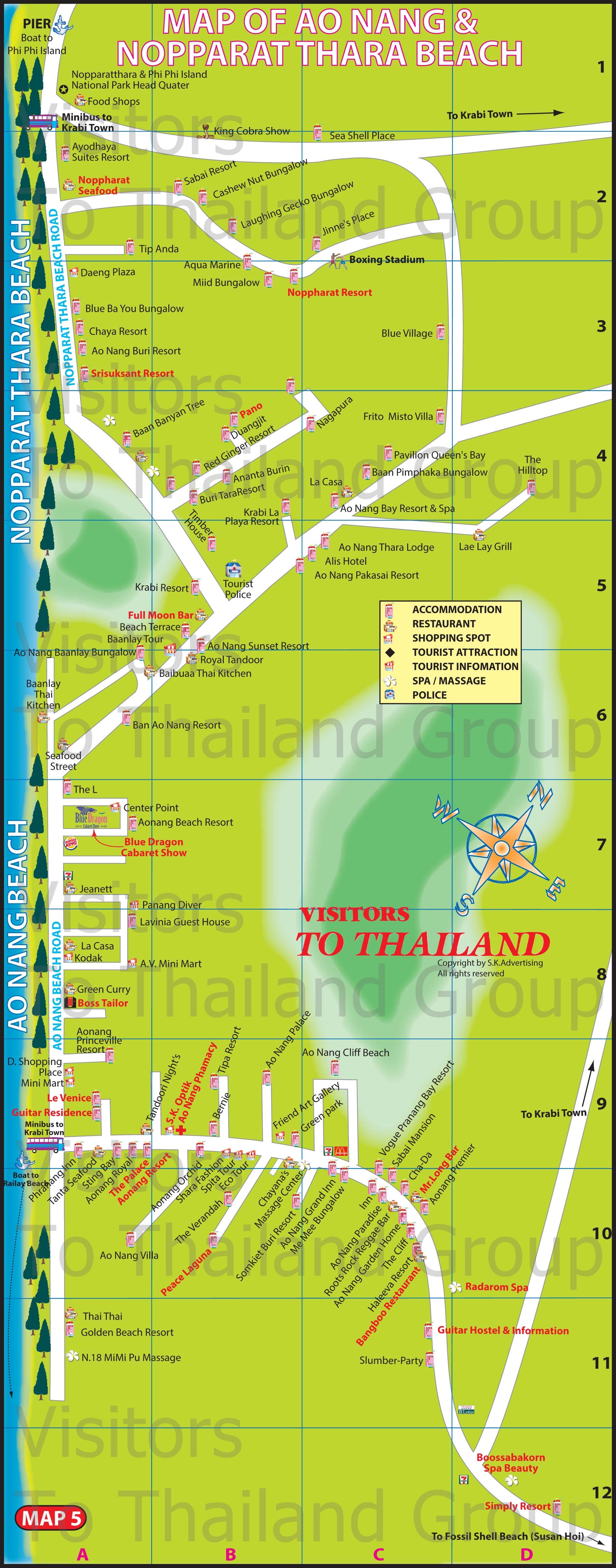 Ao Nang Beach Map