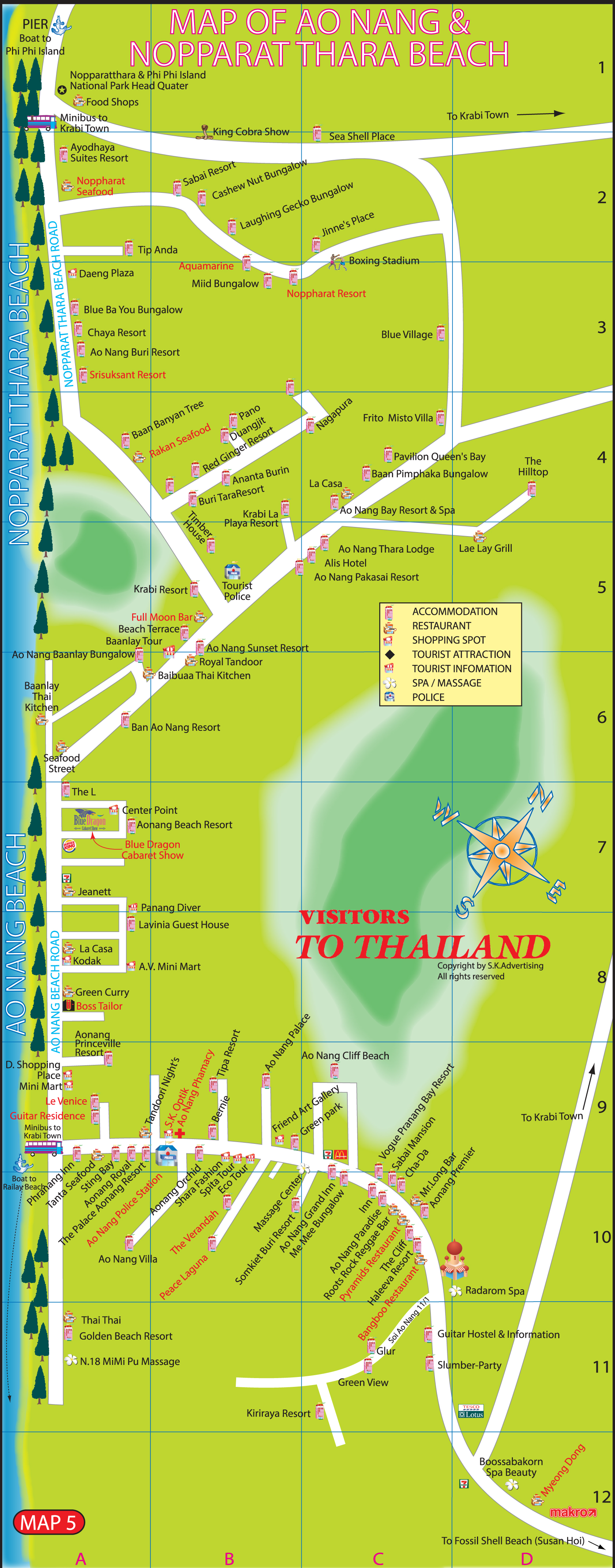 Ao Nang Beach Map